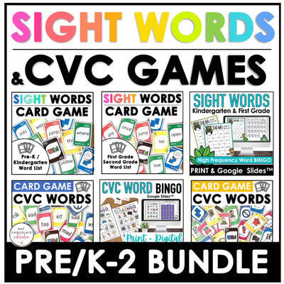 Games Bundle | Sight Words and CVC Short Vowel a-e-i-o-u – Hot ...