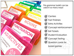 Grammar Task Cards Bundle - Parts of Speech, Verbs, Nouns