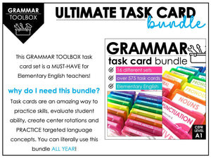Grammar Task Cards Bundle - Parts of Speech, Verbs, Nouns