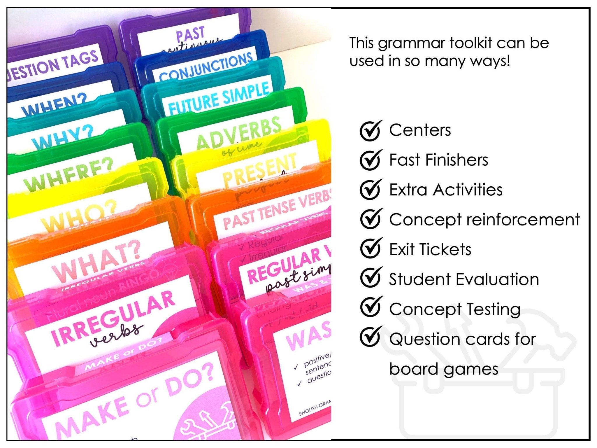 Grammar Task Card Bundle - Questions, Verb Tenses: ESL A2/B1 – Hot ...