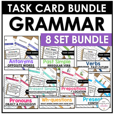 Grammar & Vocabulary Task Card Bundle for Elementary English – Hot ...