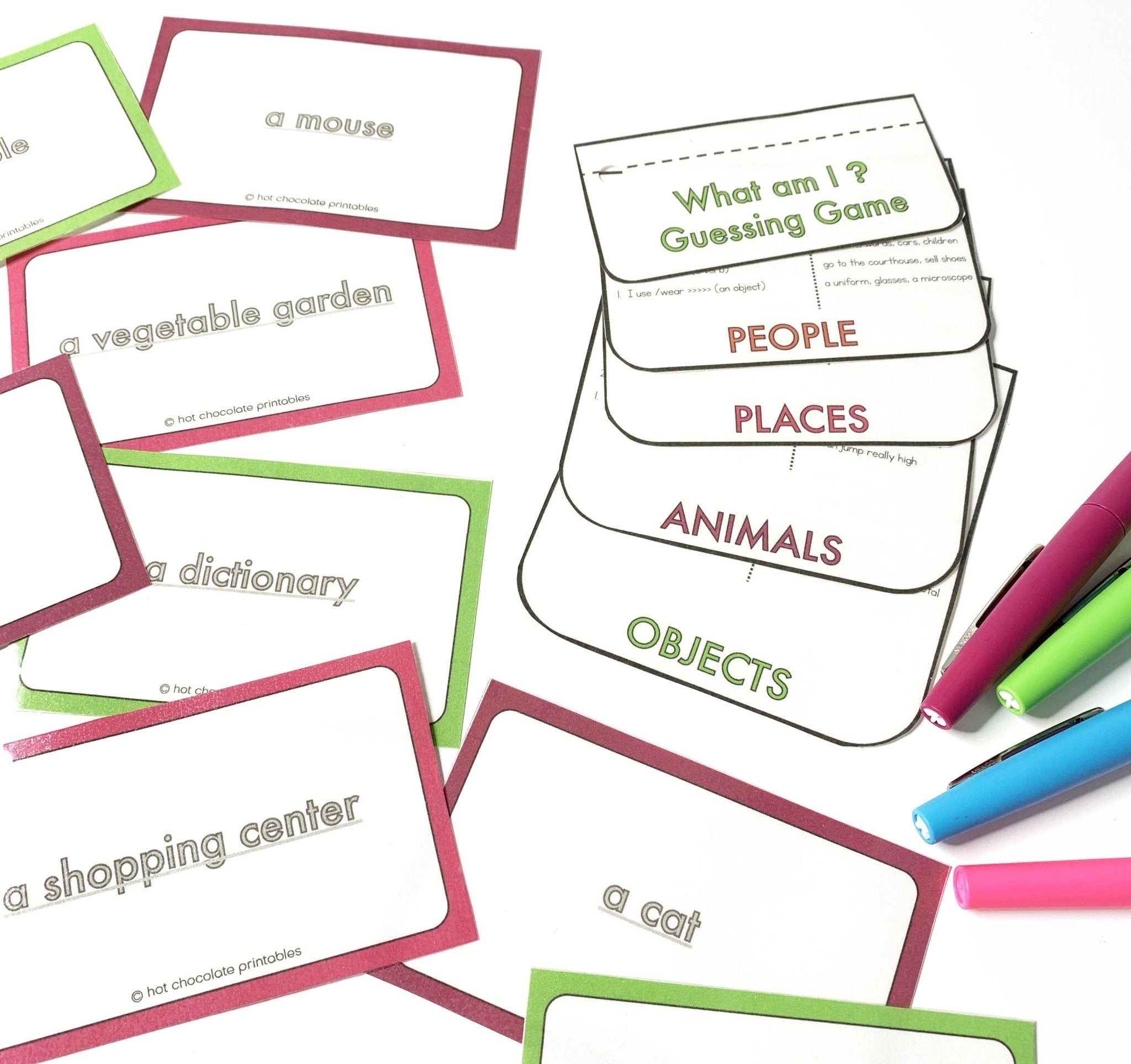 Guessing Game - What am I? - Nouns – Hot Chocolate Teachables