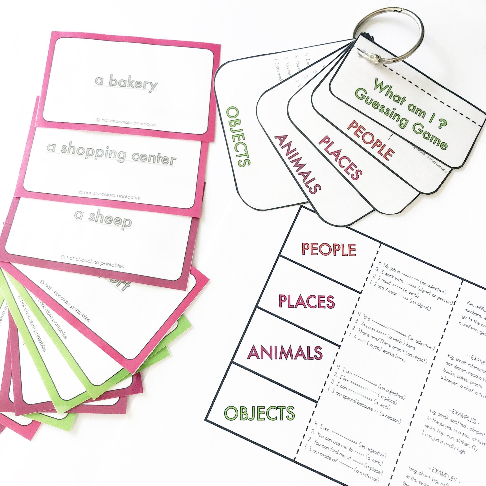 Guessing Game - What am I? - Nouns – Hot Chocolate Teachables