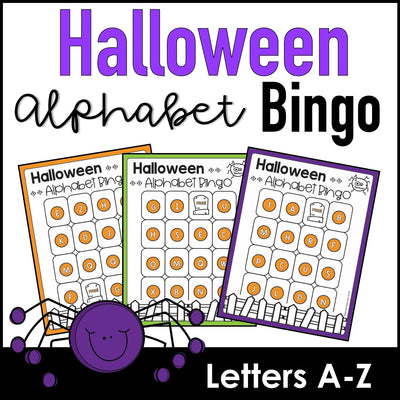 Halloween Alphabet Bingo Game : Uppercase Letters A-Z – Hot Chocolate ...