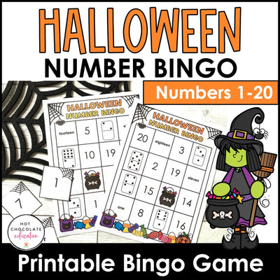 Halloween Bingo Game : Numbers 1 to 20 – Hot Chocolate Teachables