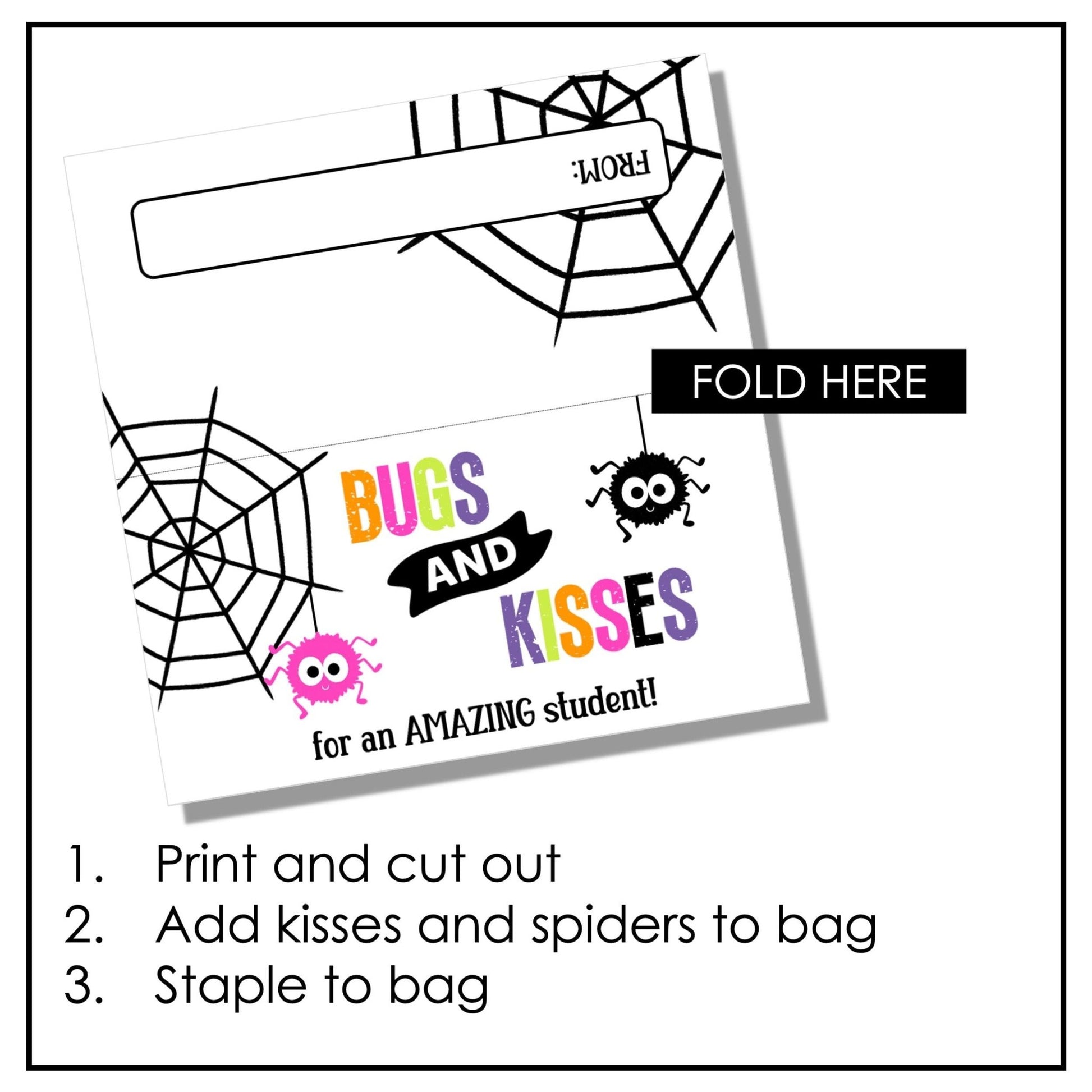 Halloween Candy Bag Toppers | Student Gift Tag Templates
