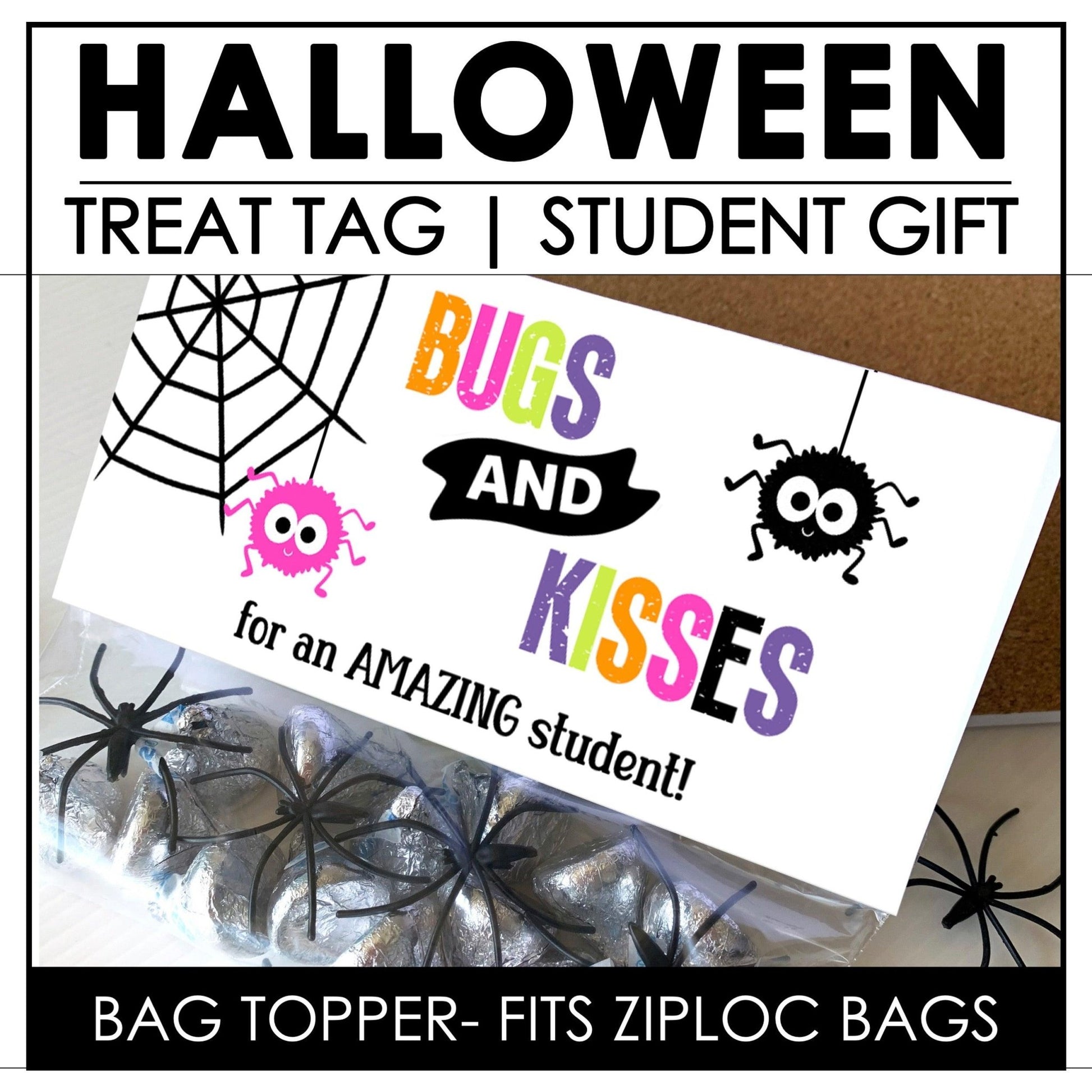 Halloween Candy Bag Toppers | Student Gift Tag Templates