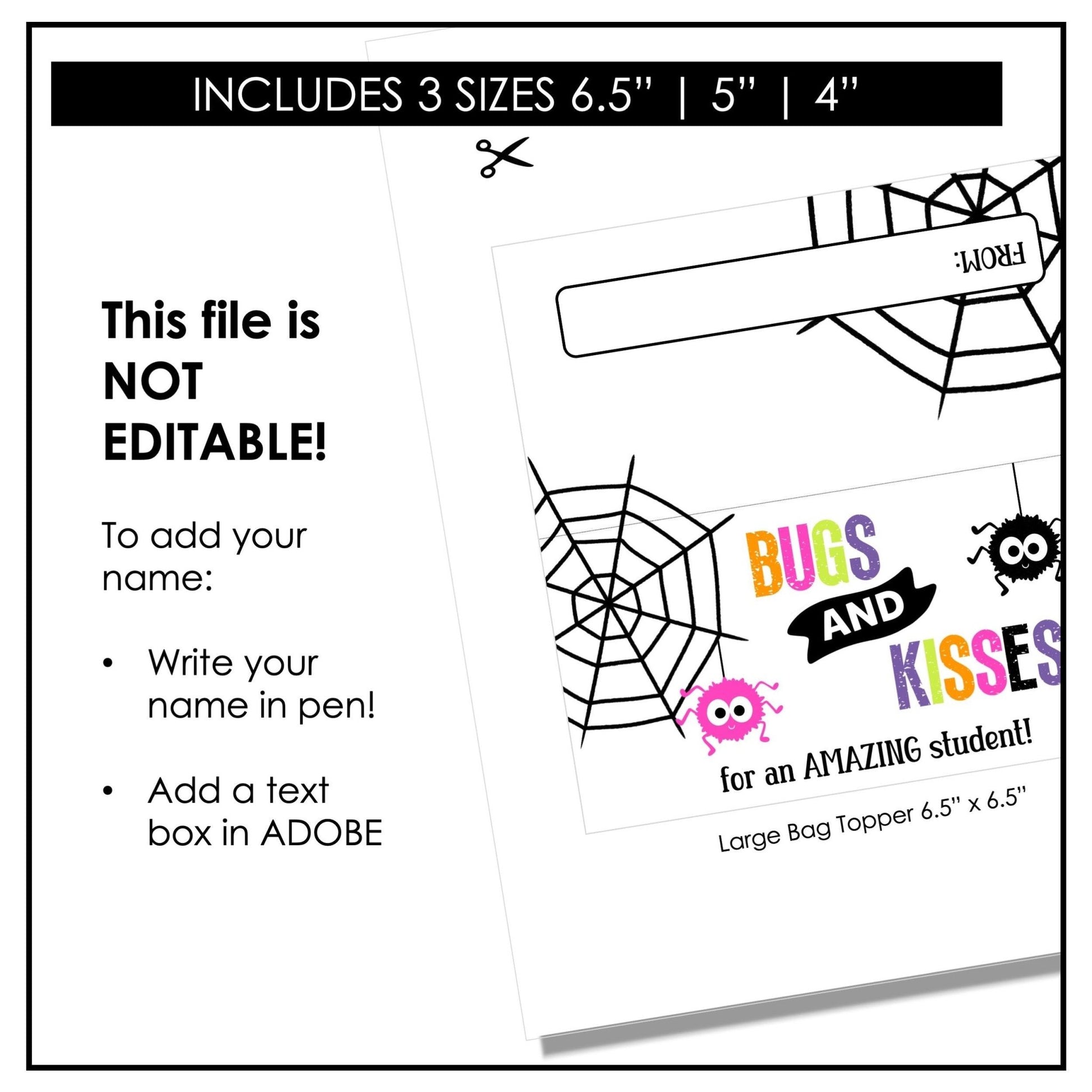 Halloween Candy Bag Toppers | Student Gift Tag Templates