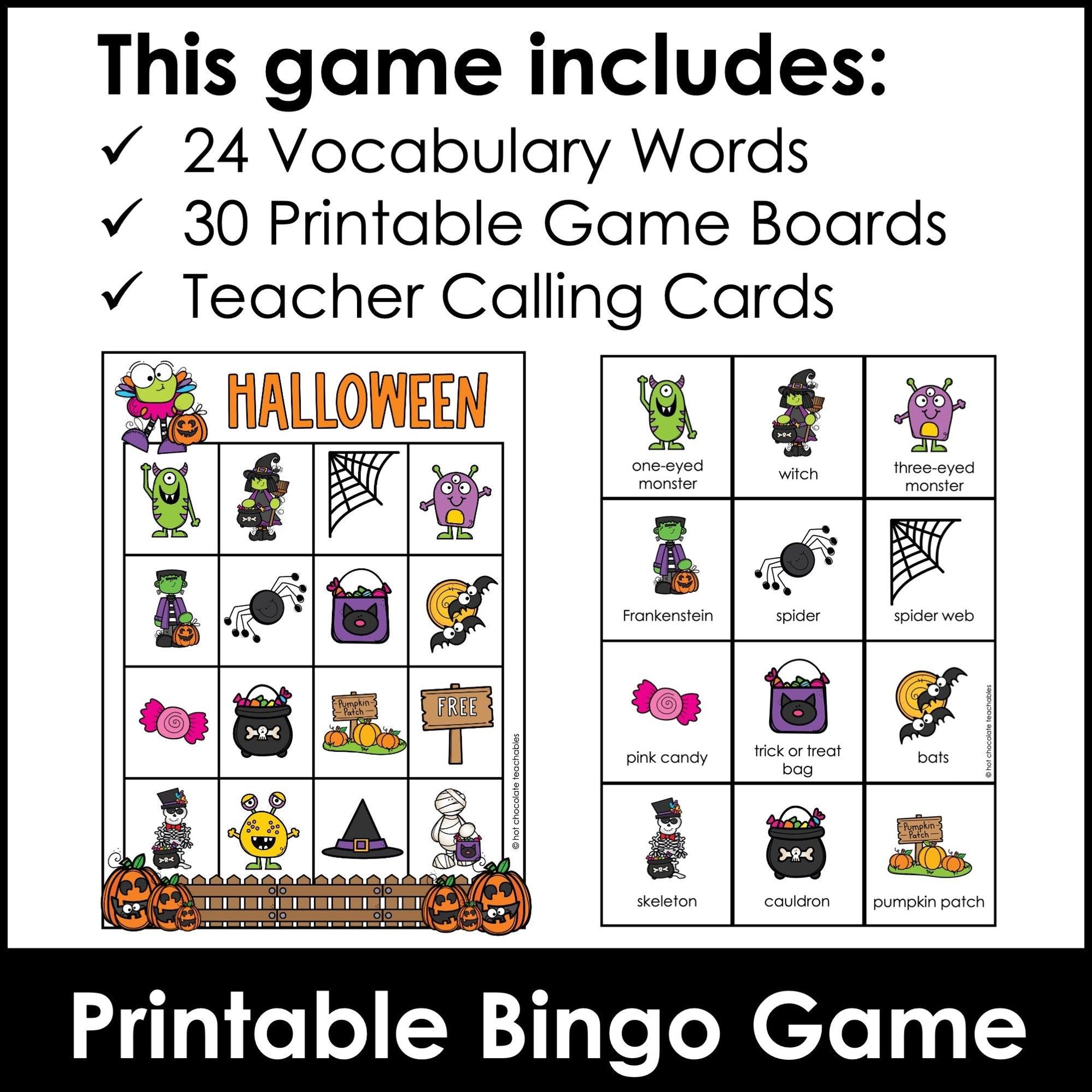 Halloween Bingo Game | October Vocabulary - Fun for Kids – Hot ...