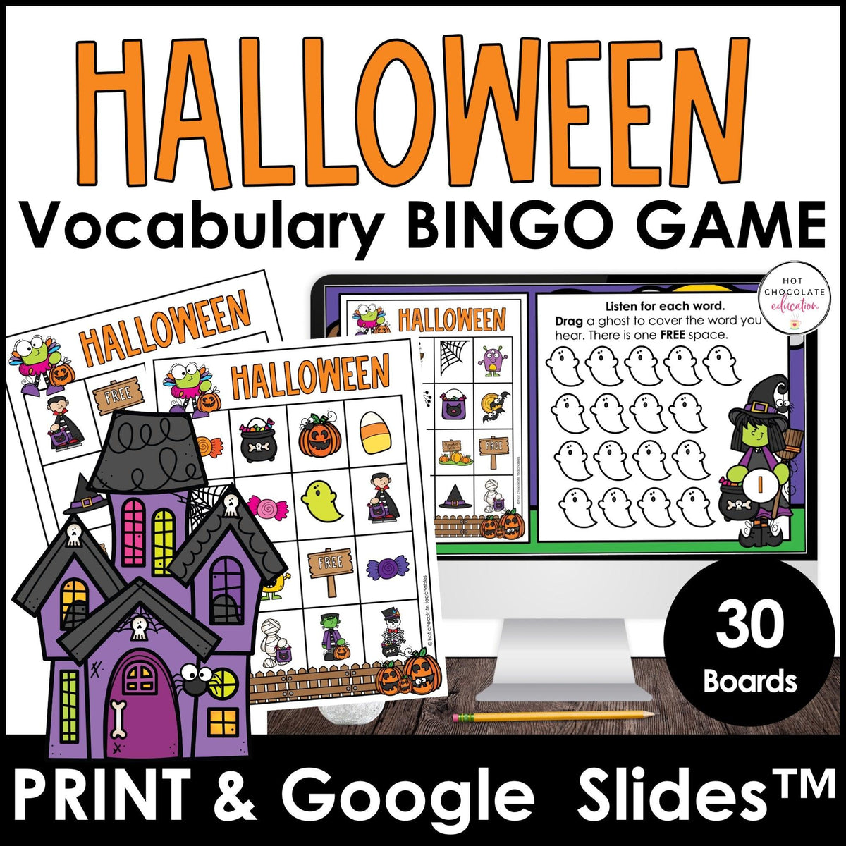 Halloween Bingo Game - Printable & Digital Version – Hot Chocolate ...