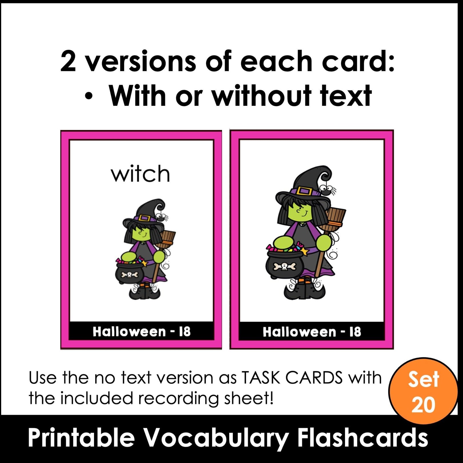 Halloween Vocabulary Flashcards : ESL Activity Cards – Hot Chocolate ...