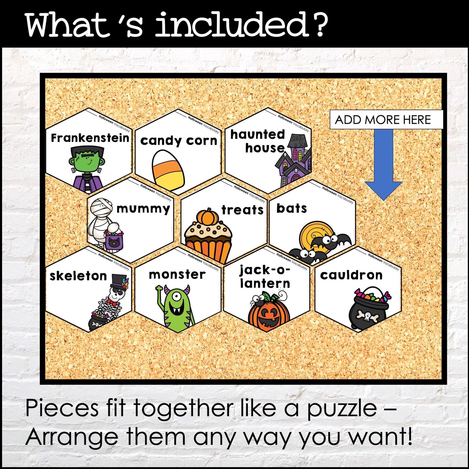 Halloween Vocabulary Posters - ESL Bulletin Board