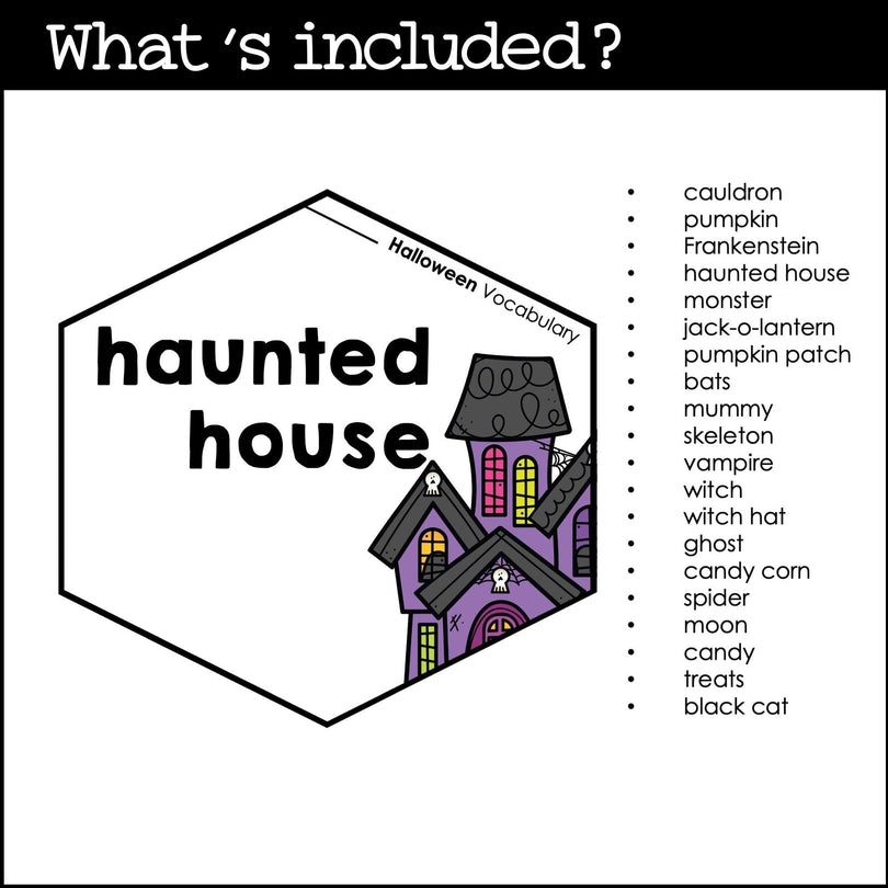 Halloween Vocabulary Posters - ESL Bulletin Board