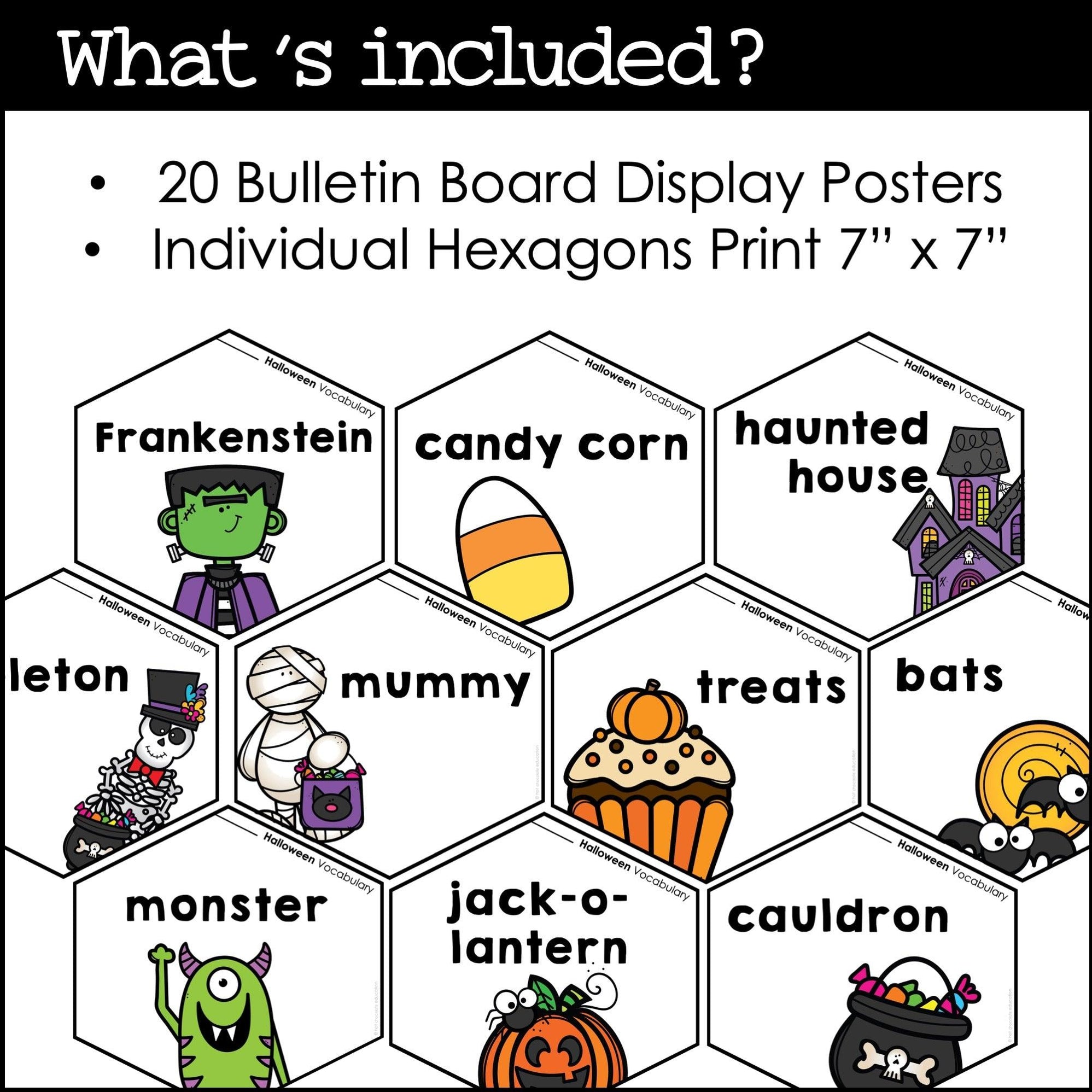 Halloween Vocabulary Posters - ESL Bulletin Board – Hot Chocolate ...