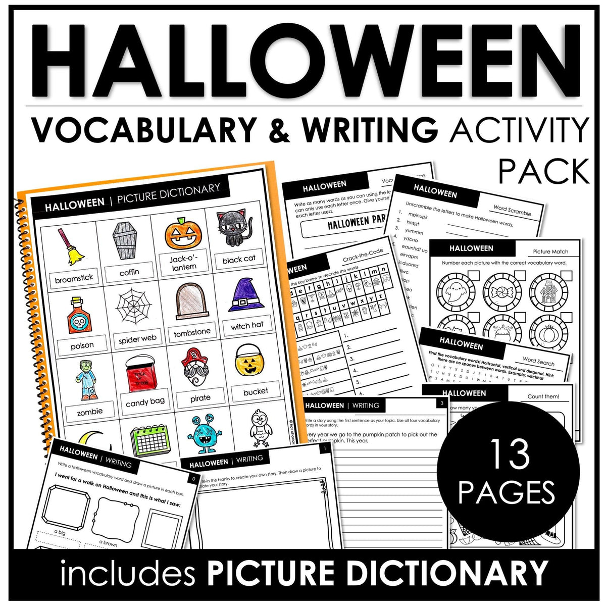 Halloween Vocabulary Worksheet Pack for English Learners – Hot ...