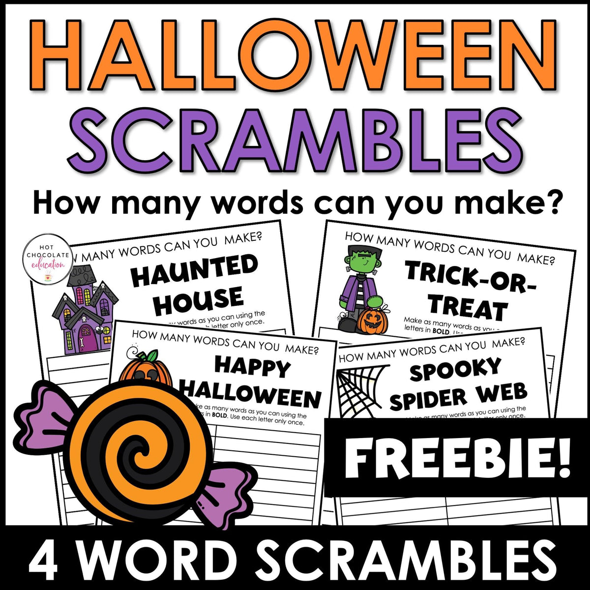 Halloween Word Scramble Freebie – Hot Chocolate Teachables