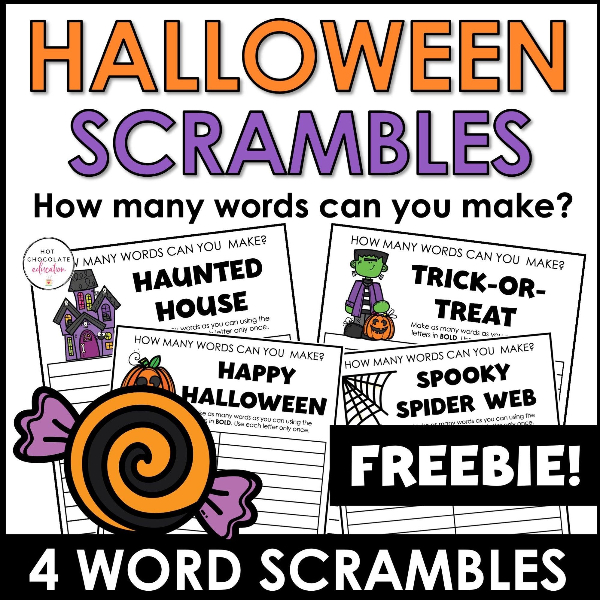 Halloween Word Scramble Freebie – Hot Chocolate Teachables