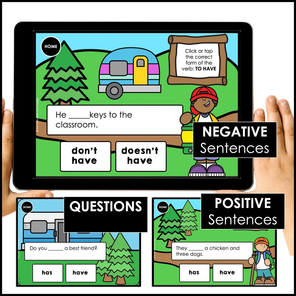 Subject Verb Agreement ESL Boom Cards – Hot Chocolate Teachables