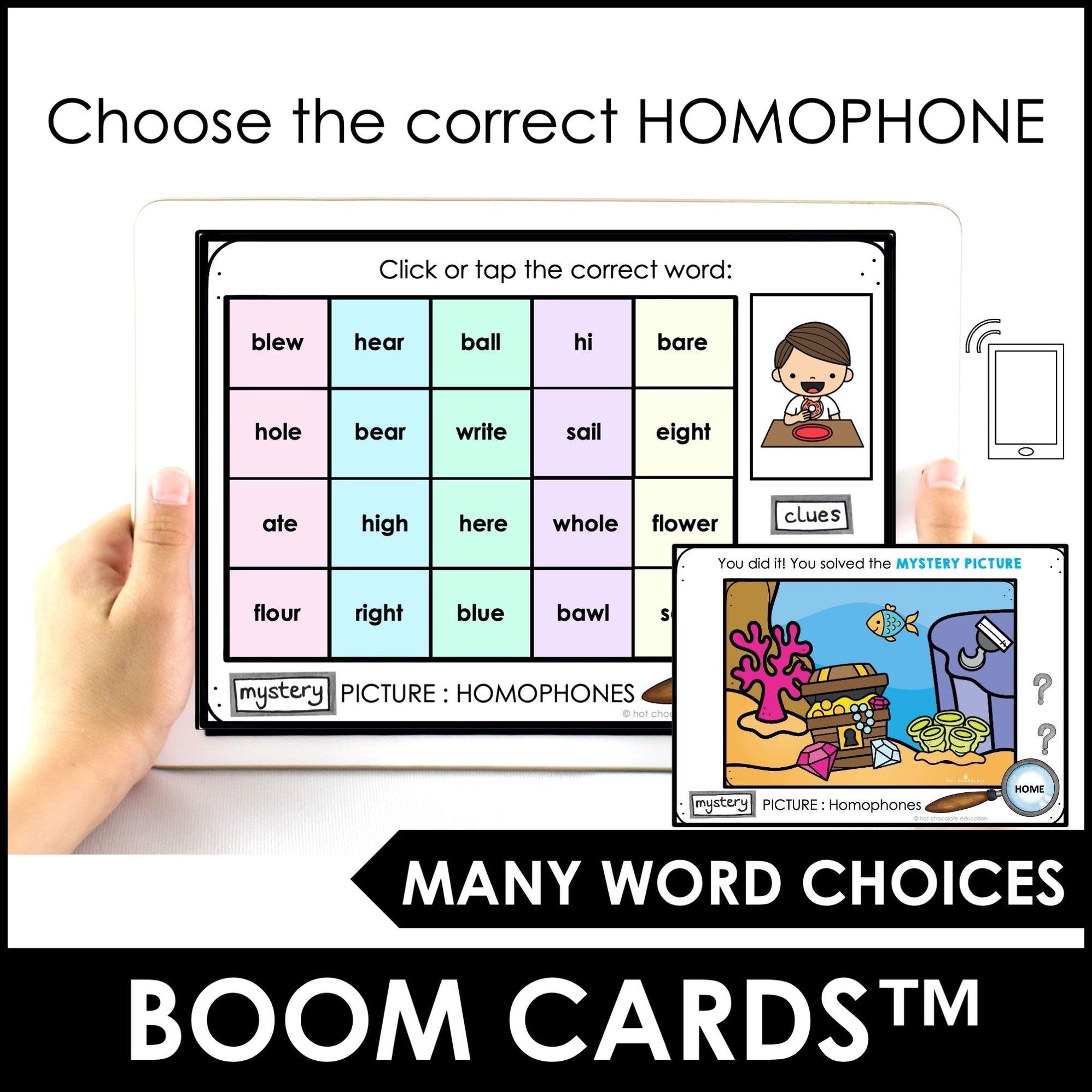 Homophone Vocabulary Boom Cards™ | Task Card Activity Set 1 – Hot ...