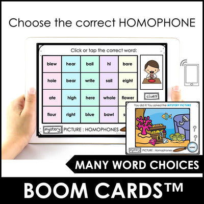 Homophone Vocabulary Boom Cards™ | Task Card Activity Set 1 – Hot ...