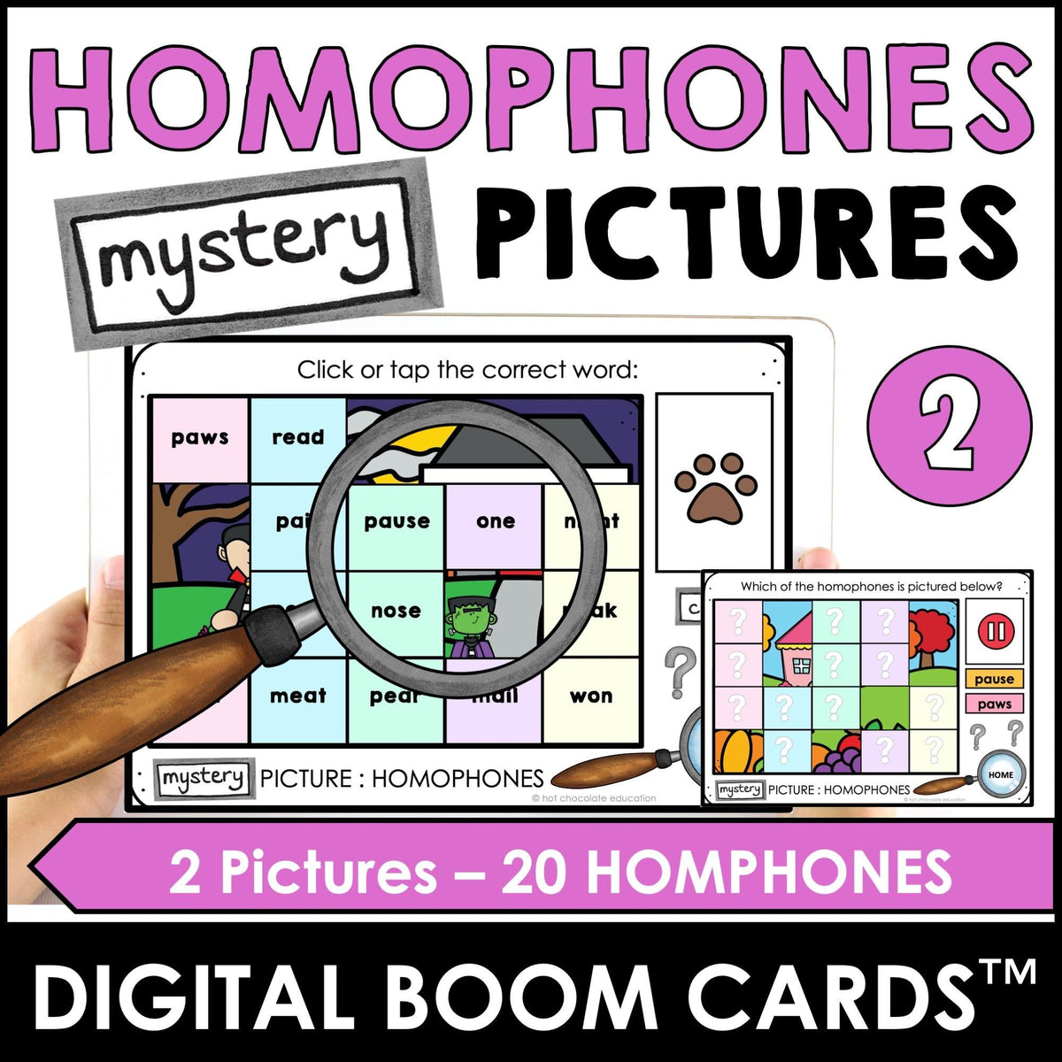 Homophone Vocabulary Boom Cards™ | Task Card Activity Set 2 – Hot ...