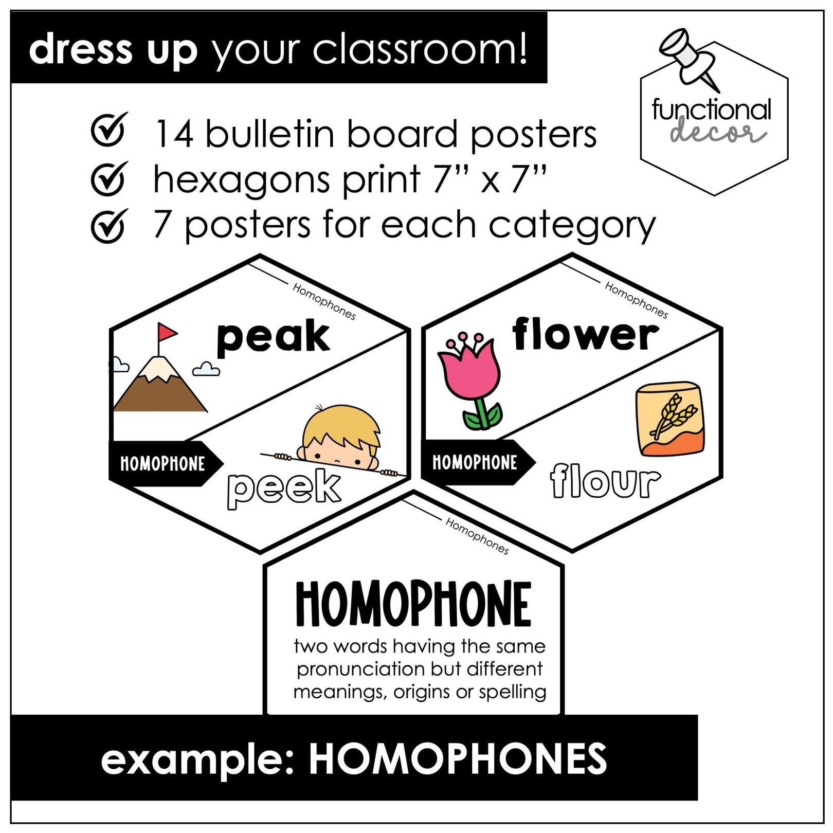 Homophones & Homonyms Posters Improve Vocabulary & Spelling