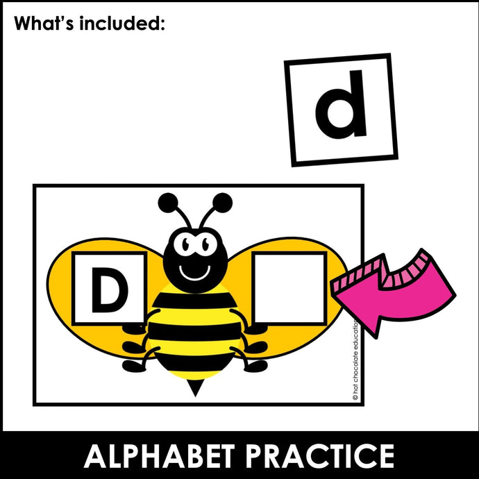 Honey Bee Letter Match - A to Z Uppercase and Lowercase