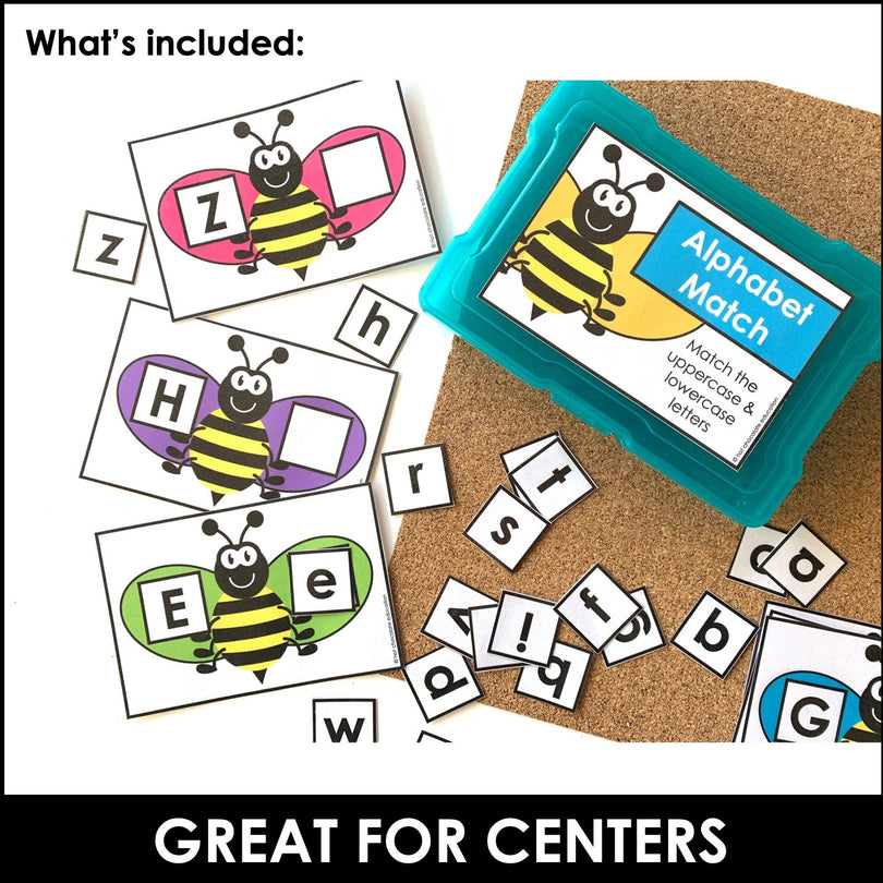 Honey Bee Letter Match - A to Z Uppercase and Lowercase