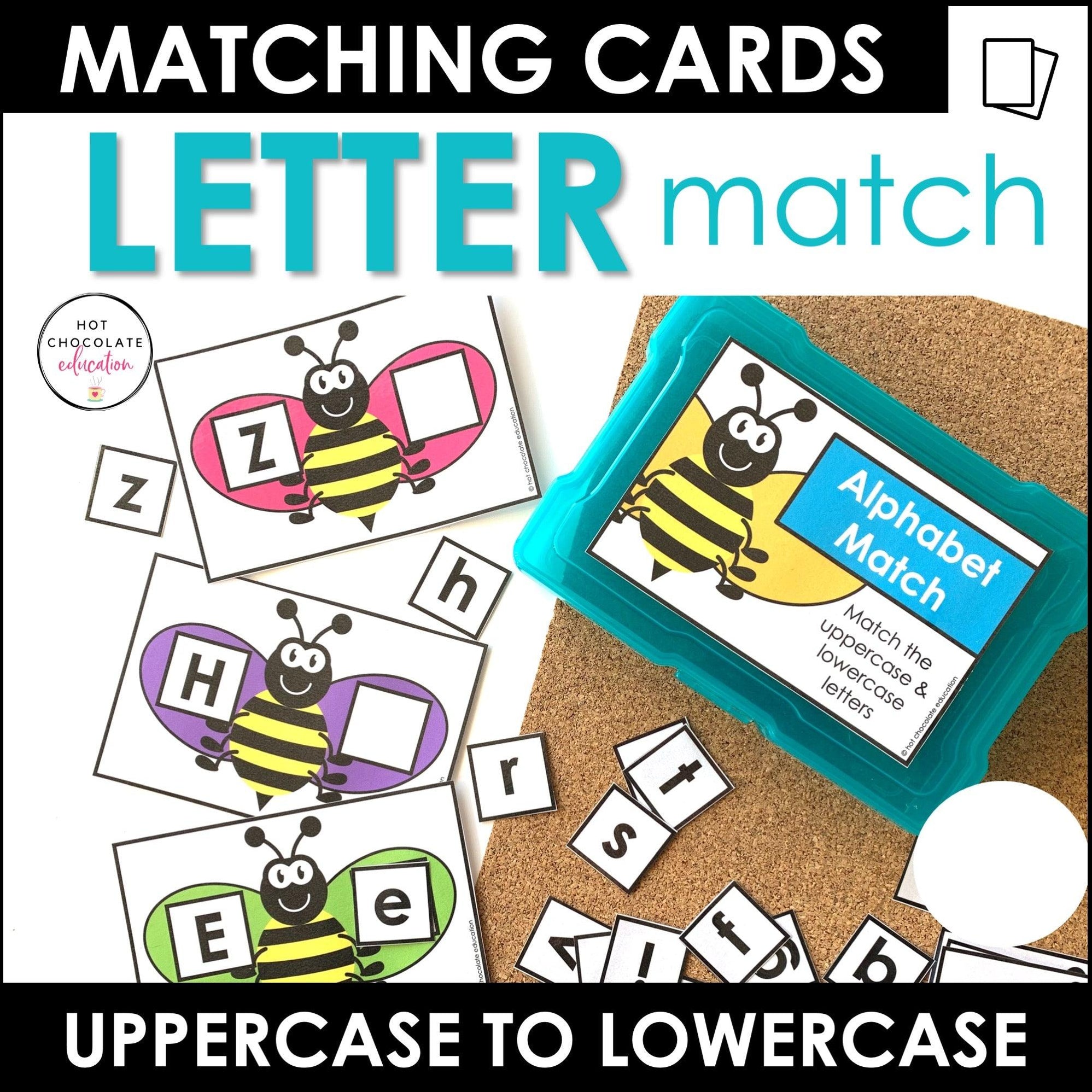 Honey Bee Letter Match - A to Z Uppercase and Lowercase – Hot Chocolate ...