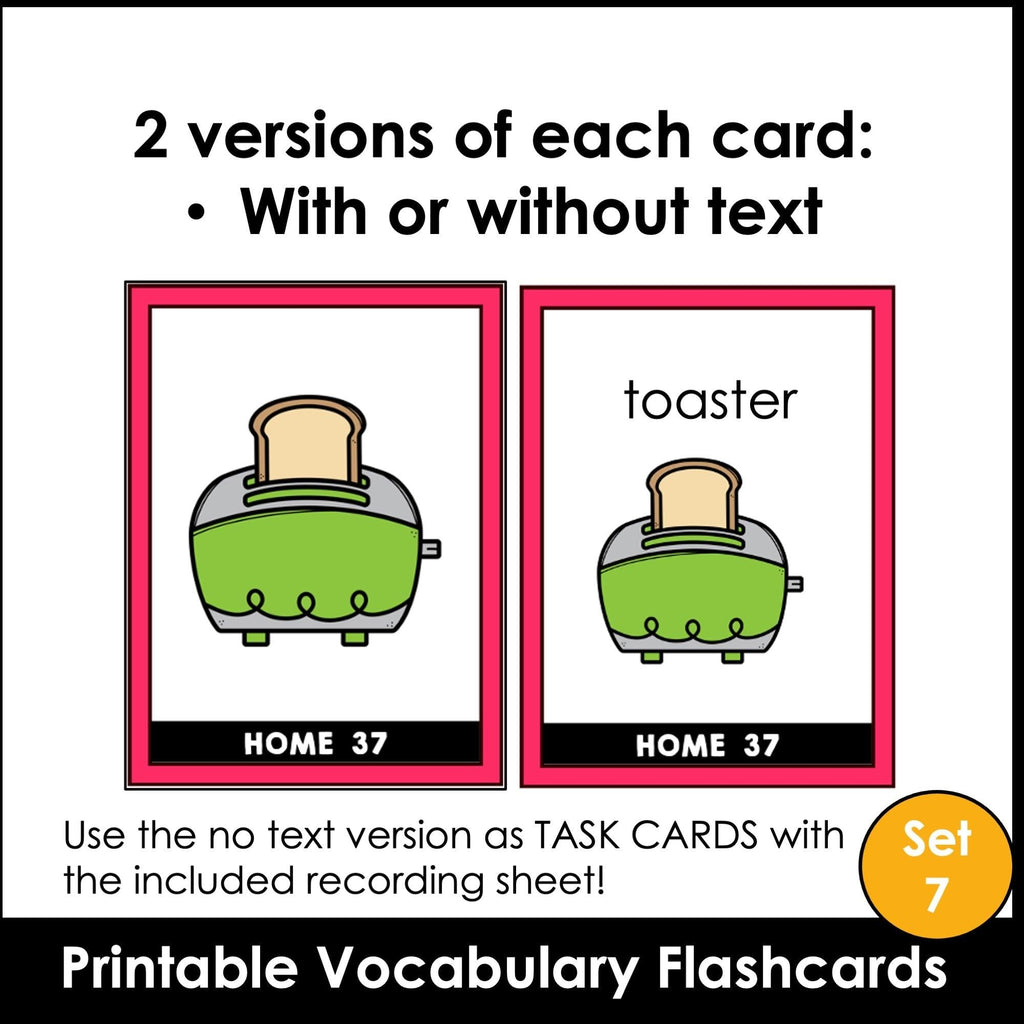 House & Furniture Vocabulary Flashcard - Kitchen, Bath, Home – Hot ...