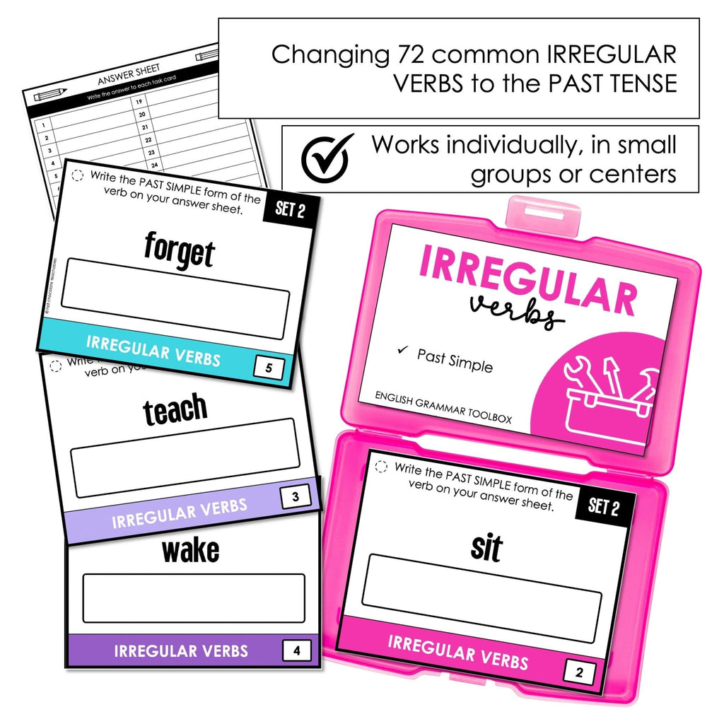 Irregular Verb Task Cards | Present to Past Simple – Hot Chocolate ...