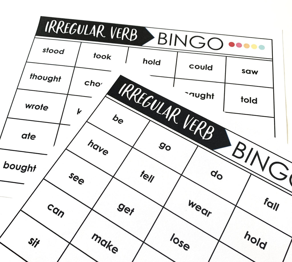 Irregular Verb BINGO Game: Past Simple – Hot Chocolate Teachables