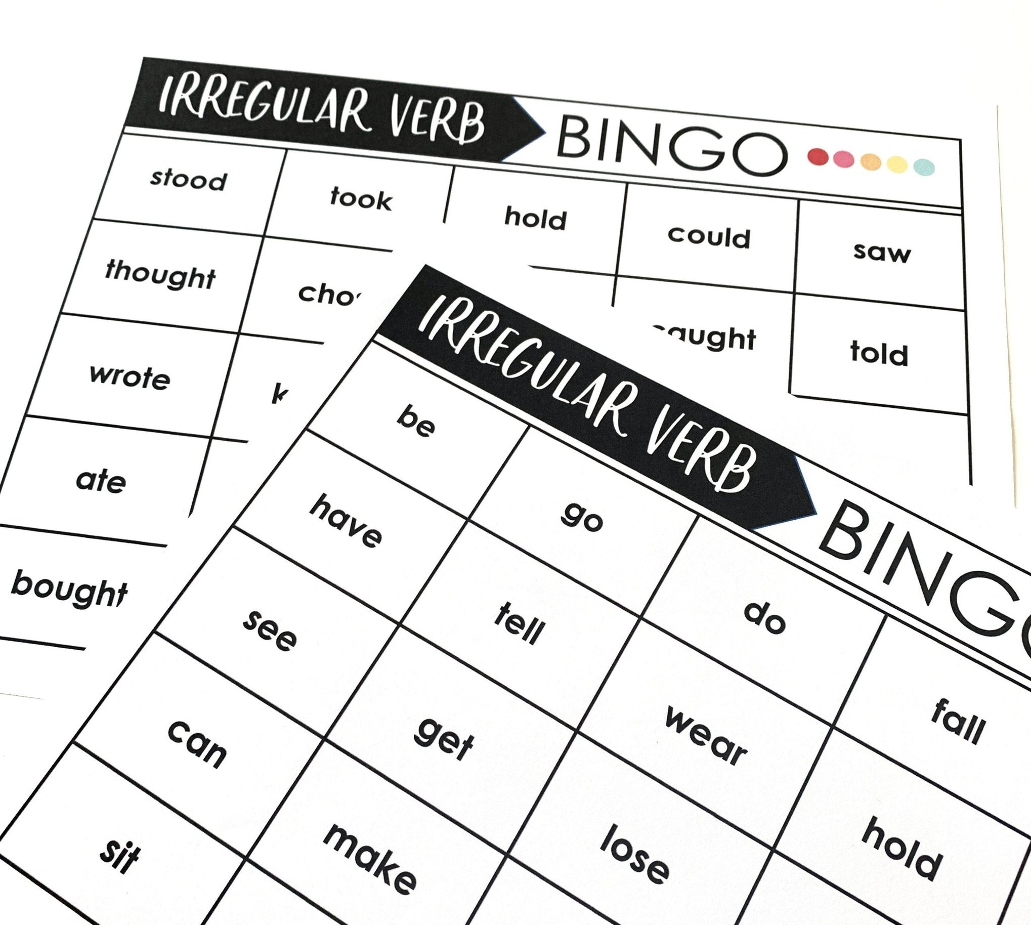 Irregular Verb BINGO Game: Past Simple – Hot Chocolate Teachables