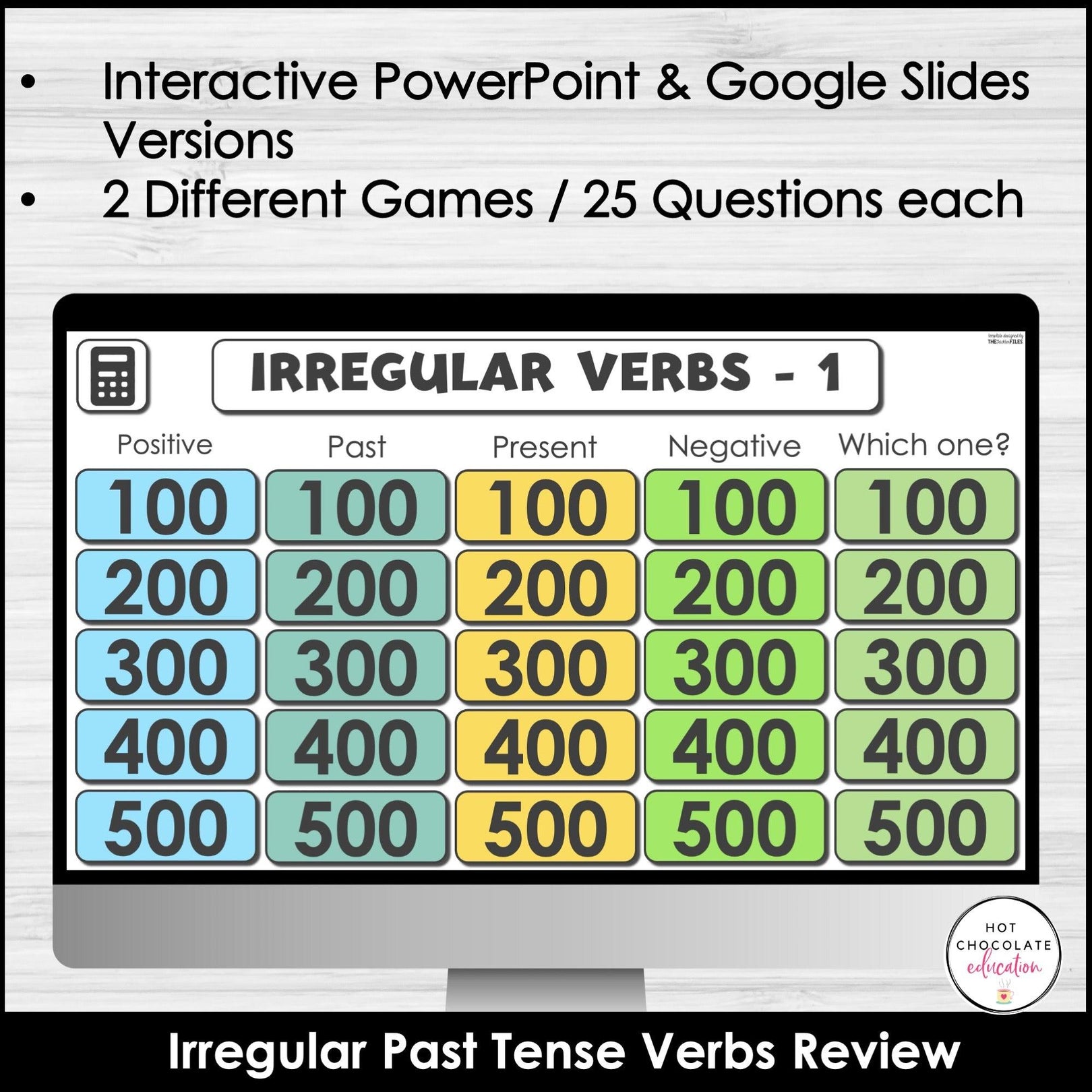Irregular Verbs - Past Tense Review Game