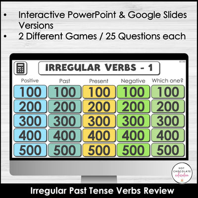 Irregular Verbs - Past Tense Review Game – Hot Chocolate Teachables