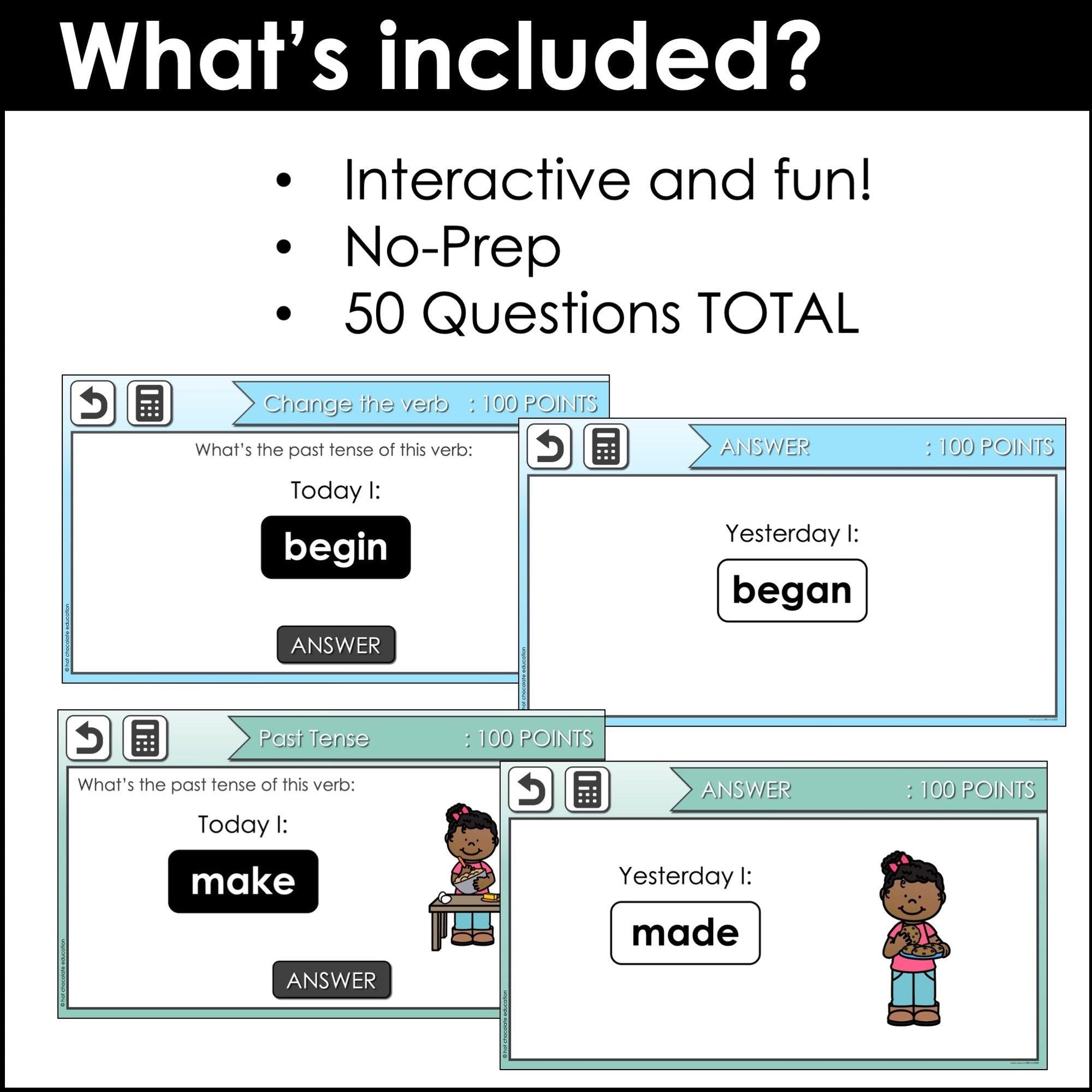 Irregular Verbs - Past Tense Review Game – Hot Chocolate Teachables