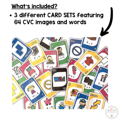 Literacy Card Game: CVC words Short A - E - I - O - U – Hot Chocolate ...