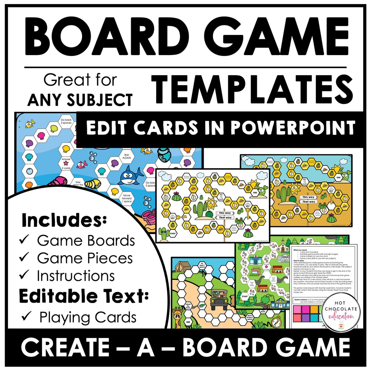 Customizable Board Game Templates with Editable Cards – Hot Chocolate ...