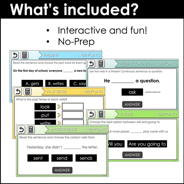 Verb Tenses: Present, Continuous, Past & Future | Game Show