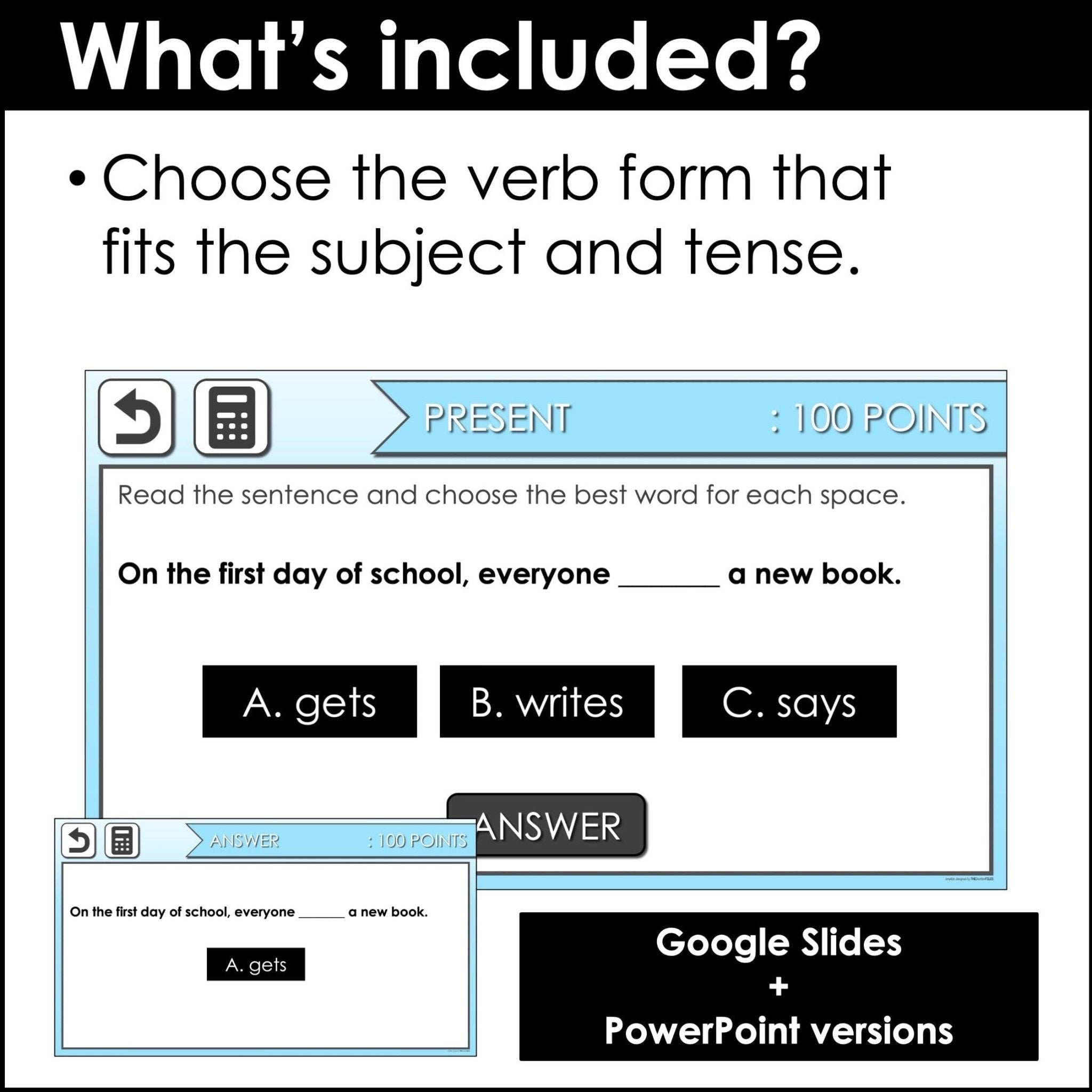 Verb Tenses: Present, Continuous, Past & Future | Game Show – Hot ...