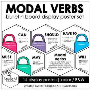 Modal Verbs Posters - ESL Bulletin Display – Hot Chocolate Teachables