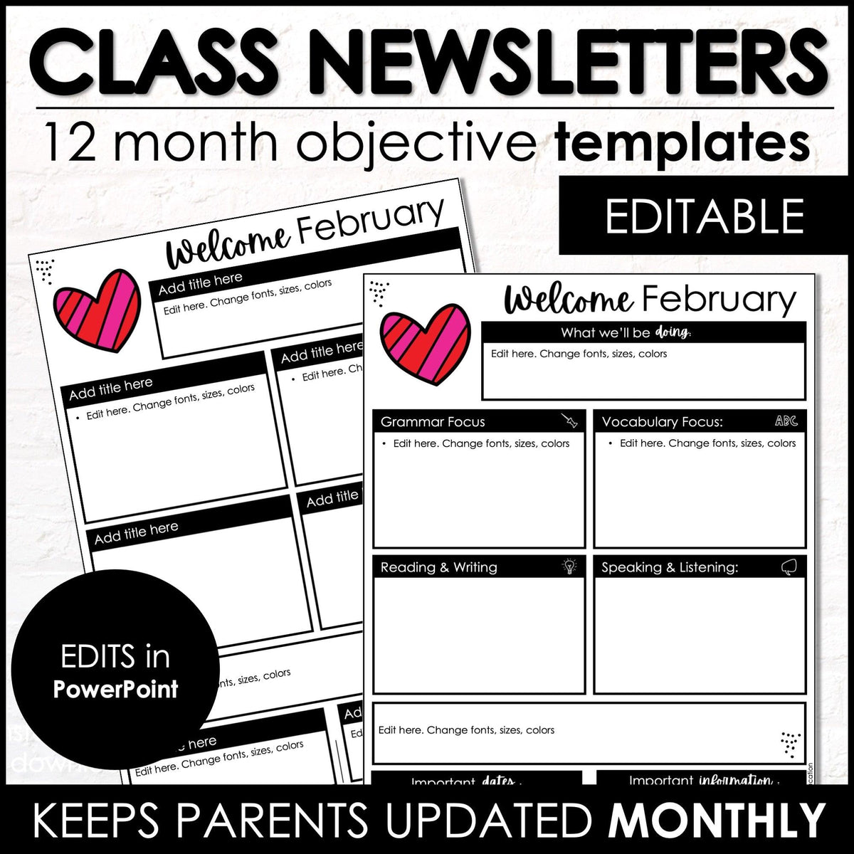 Classroom Newsletter Templates The EASIEST Free Editable Classroom