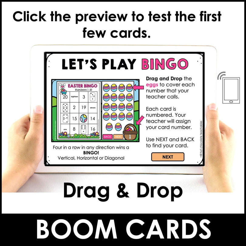 Easter Number Fluency Bingo | 1-20 | Boom Cards™