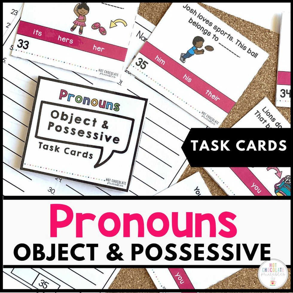 Object and Possessive Pronoun Task Cards