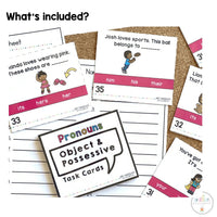 Object and Possessive Pronoun Task Cards – Hot Chocolate Teachables