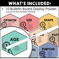 Adjective Order Posters | Order Adjectives in Sentences – Hot Chocolate ...