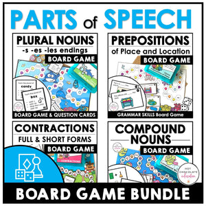Parts of Speech Board Games: Learn Nouns, Verbs, Preposition – Hot ...