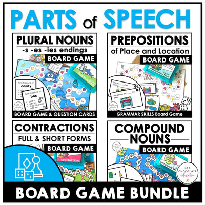 Parts of Speech Board Games: Learn Nouns, Verbs, Preposition – Hot ...