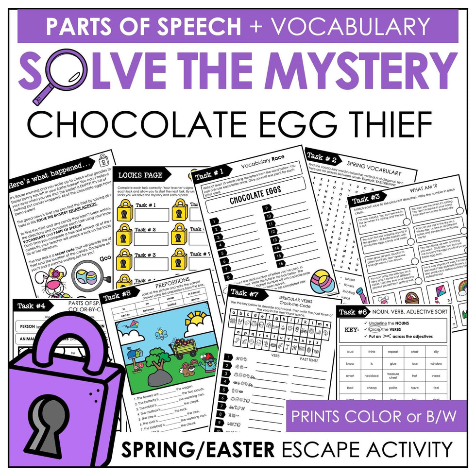 Easter/Spring Escape Room - Solve Mystery Activity