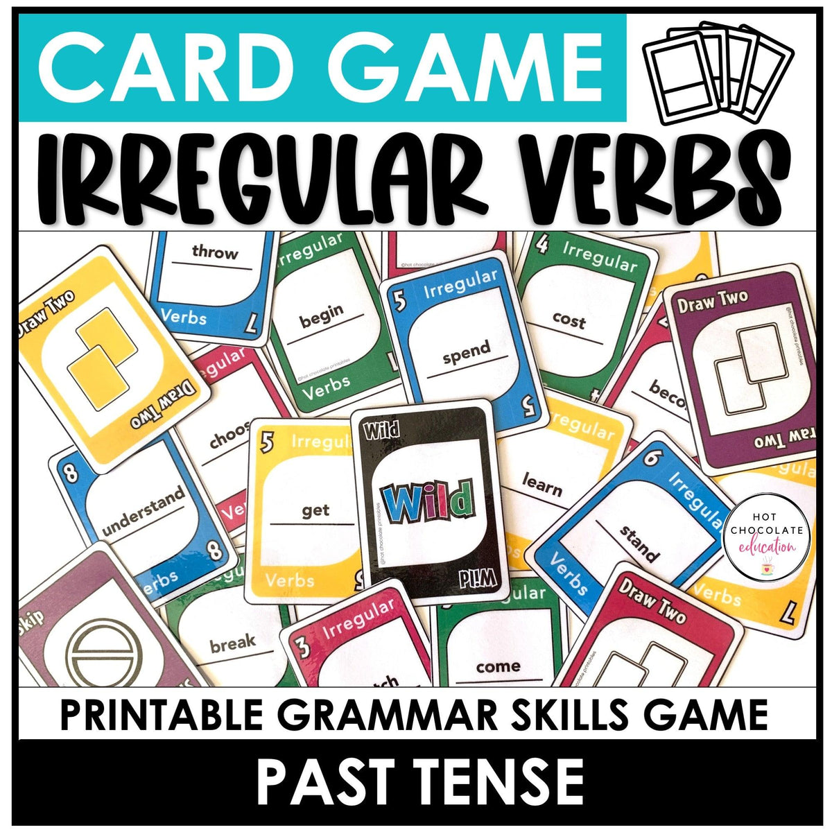 Past Verb Card Game: Change Present to Past – Hot Chocolate Teachables